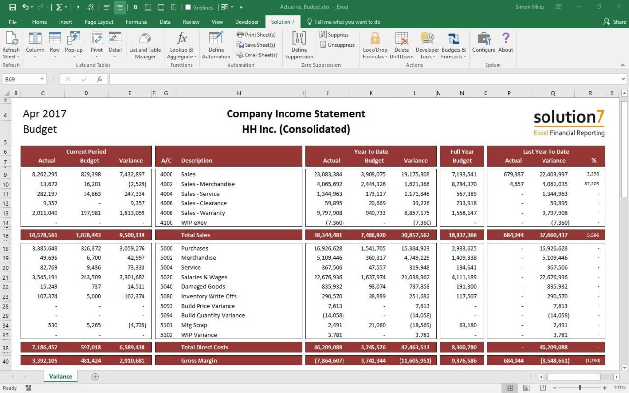 Solution 7 Excel Financial Reporting & Planning for NetSuite ...